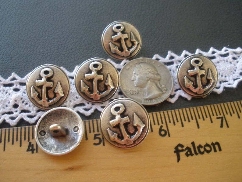 Rustic Anchor Buttons Antique Silver Pewter Color 30L - Etsy