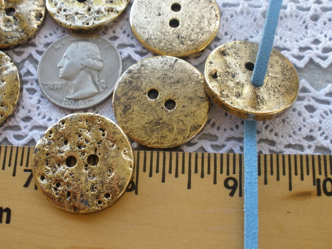25MM Matte Antique Gold & Textured Buttons Metallic Plastic 2 - Etsy