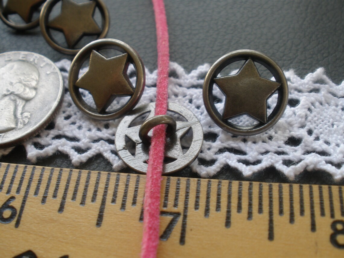 Star Buttons Dull Silver Color Cut Out Metal Shank Size 24L (5/8" 15MM ...