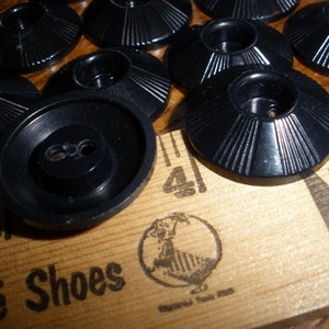 Black Inkwell Buttons 7/8" Cool Vintage Molded Plastic 2-hole 22MM 36L ...