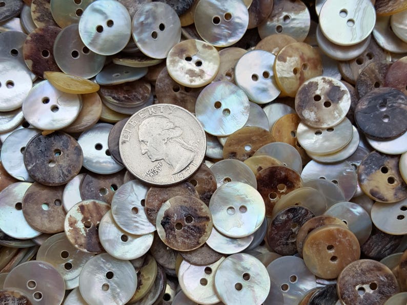 15MM Cool MOP Shell Buttons Natural 5/8" 24L Pearly White Agoya Sewing ...