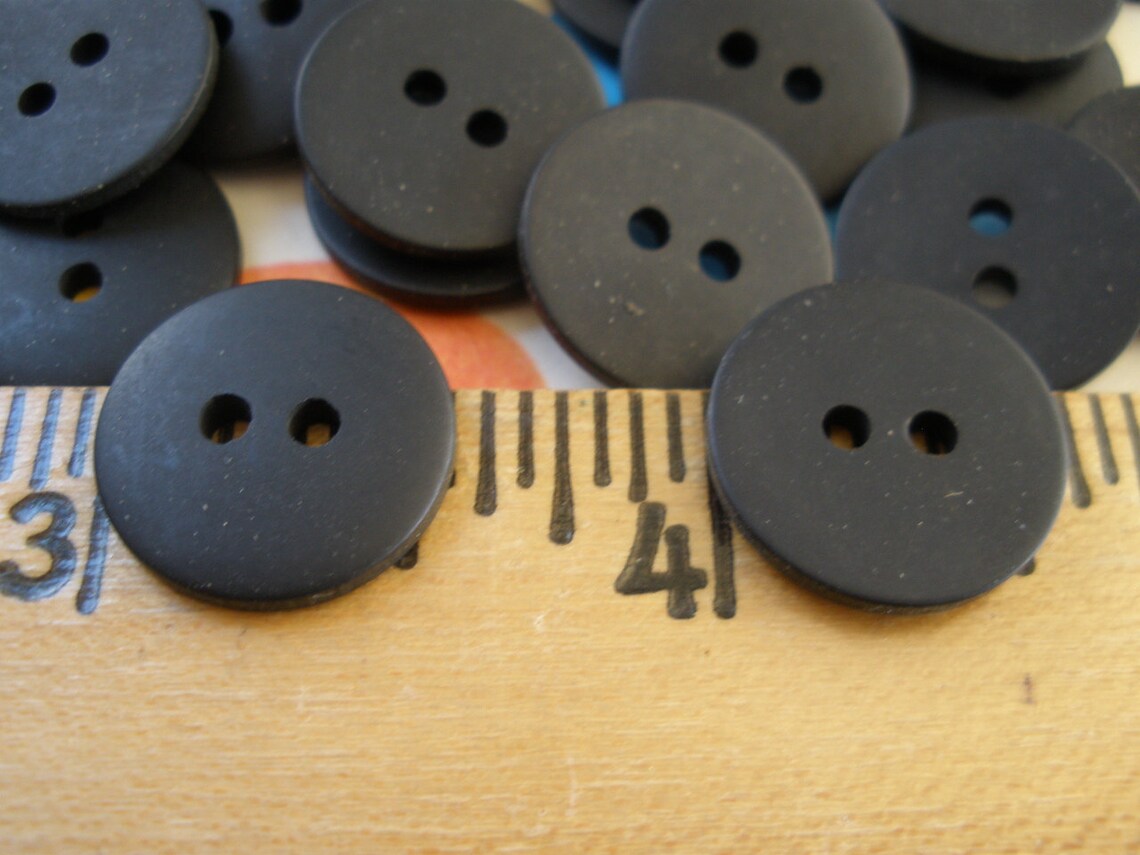 15MM Matte Black Buttons 48 Plastic 5/8" 24L 2-hole Sew on Sewing ...