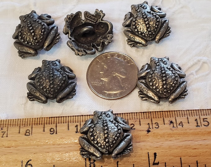 Amazing Metal Realistic Frog Buttons Shank 22MM 7/8" Antique Pewter or ...