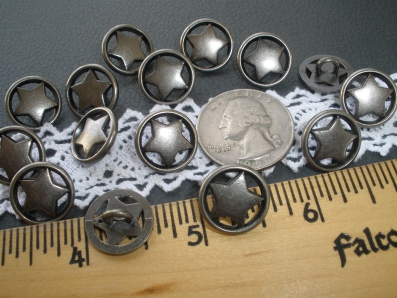 Star Buttons Dull Silver Color Cut Out Metal Shank Size 24L | Etsy