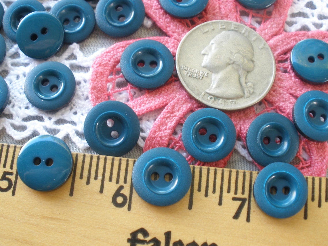 Cool Vintage Teal Blue Textured Plastic Buttons 1/2 Size | Etsy