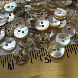 Champagne Beige Real Shell Buttons 7/16" 18L MOP Natural 11MM Sewing 2 ...