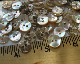Thick Freshwater Shell MOP Buttons Pearl White 18L 7/16" 11MM 2-hole ...
