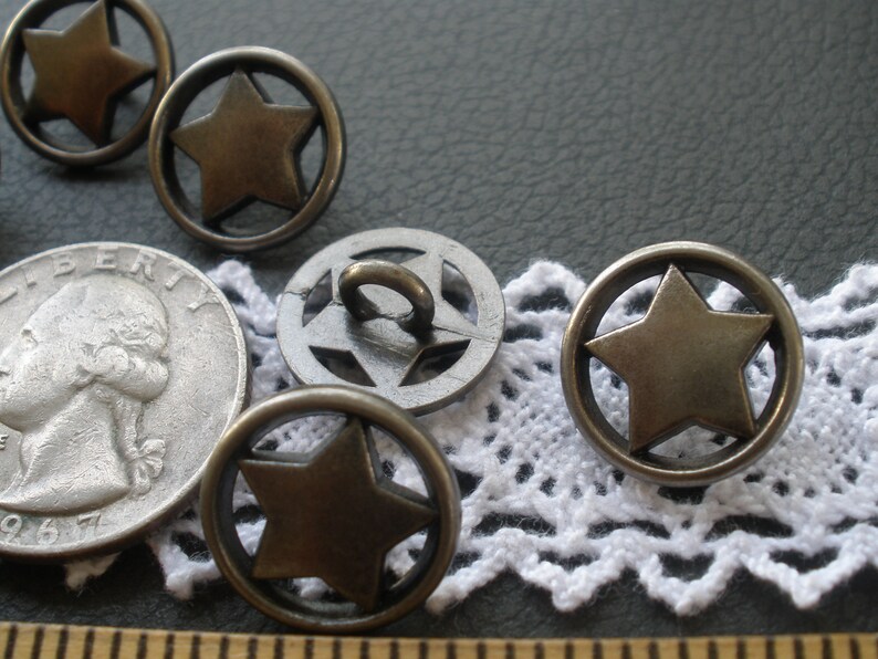 Star Buttons Dull Silver Color Cut Out Metal Shank Size 24L | Etsy