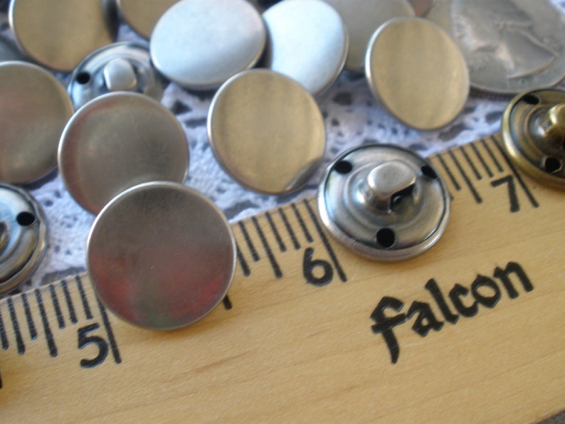 15MM Antique Silver or Bronze Shirt Buttons Flat Front Shank - Etsy