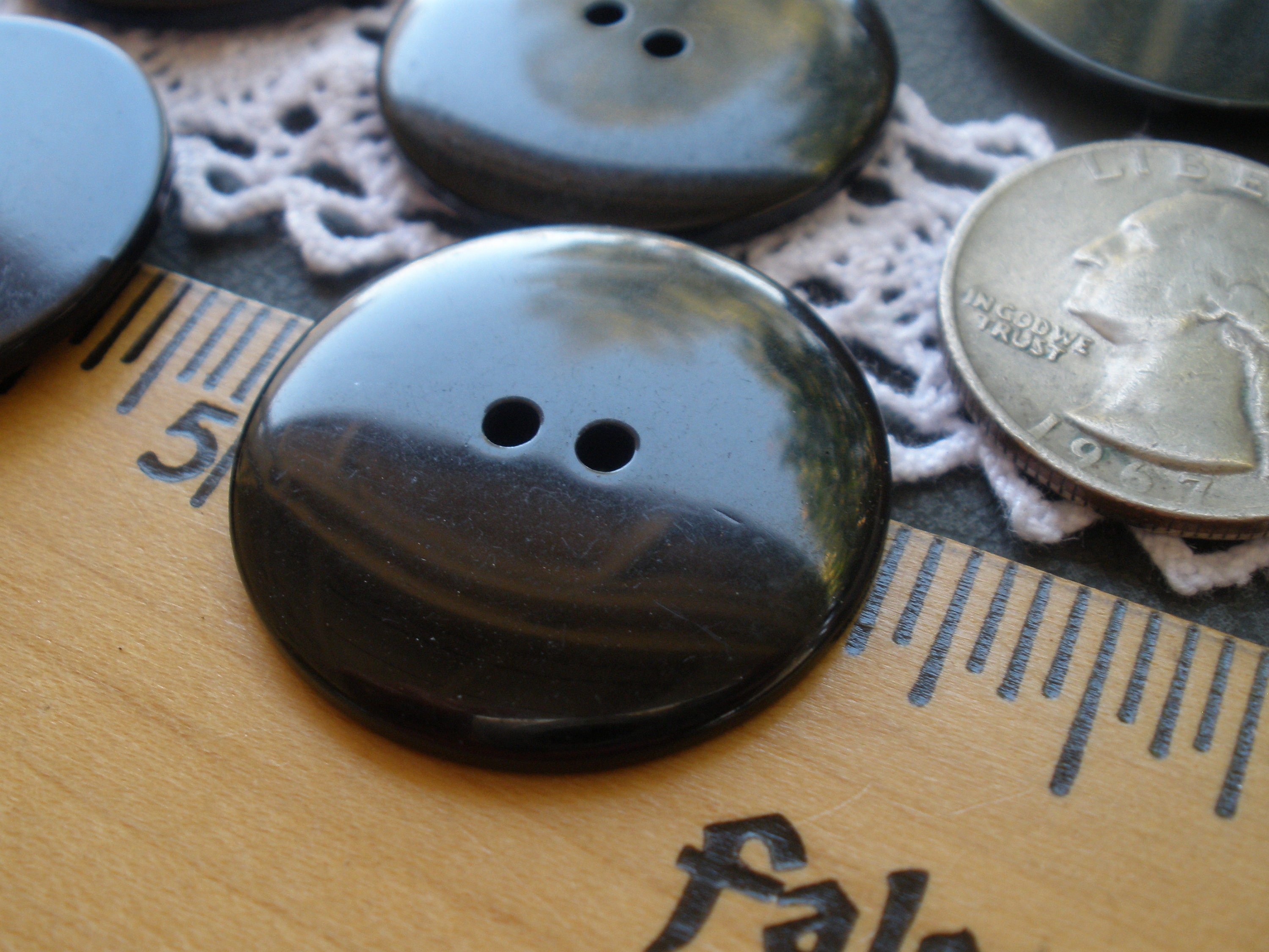 Cool Vintage Basic Black Buttons 9 Coat size 28MM Plastic 1 | Etsy