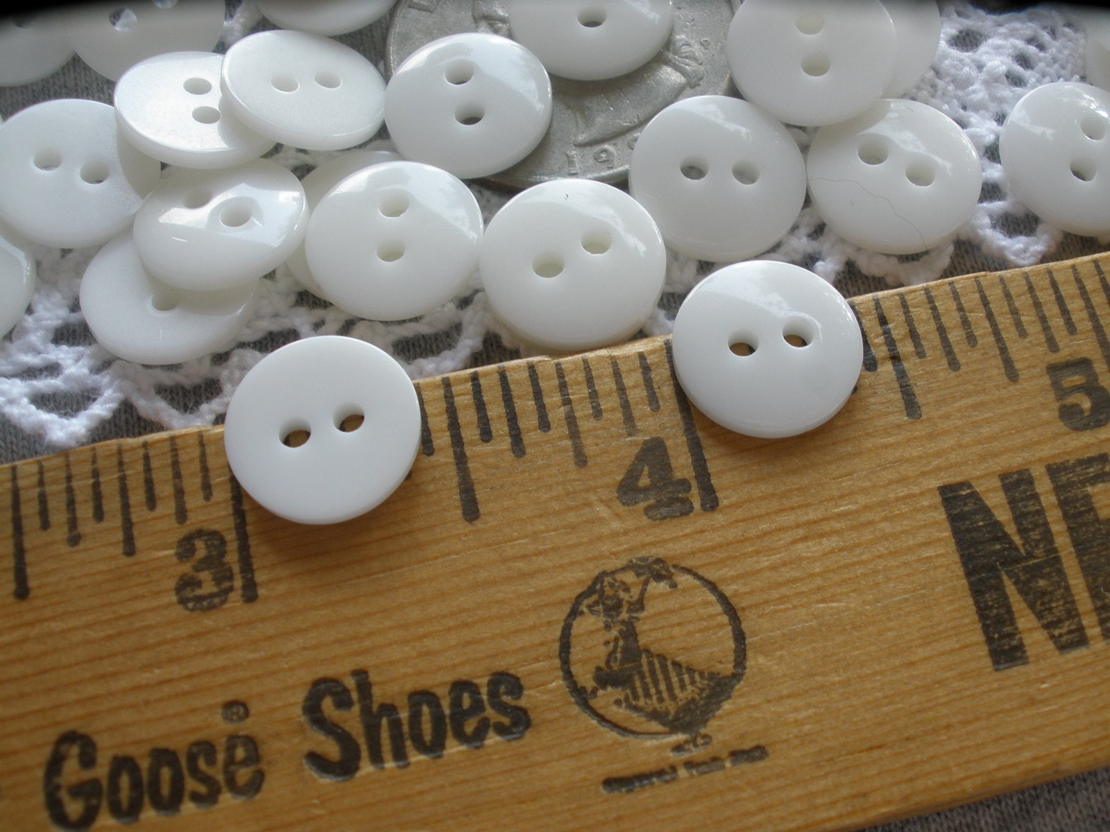 11MM White Buttons 48 Plastic 18L 2-hole 7/16 sew on | Etsy