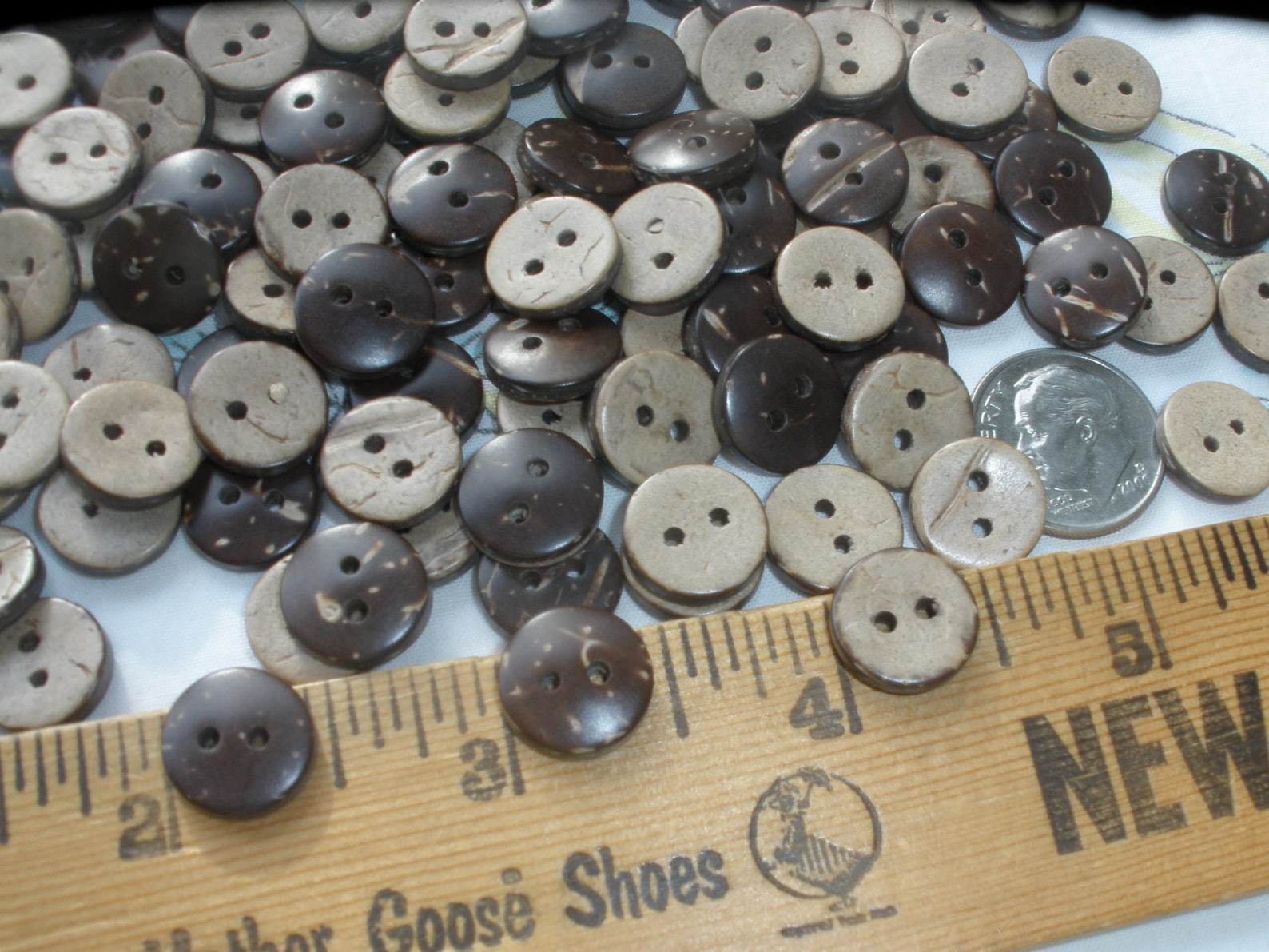 Little 11MM Coconut Shell Shirt Buttons 24 Each 18L 7/16" 2 Hole Sew on ...