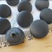Tuxedo Buttons Gray Satin Fabric Cover Buttons 3/4" Cloth Covered Metal ...