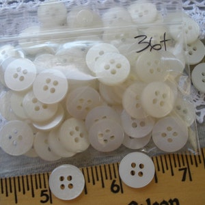 Pearlized Plastic Classic Shirt Buttons 36 Size 20L (1/2" 13MM) Frost 4 ...