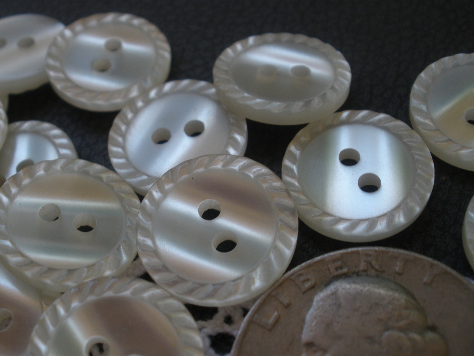 15MM Classic Pearlized White Plastic Buttons Textured Carved - Etsy