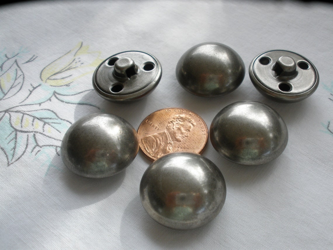 Matte Antique Silver Buttons hollow dome shank size 32L - Etsy 日本