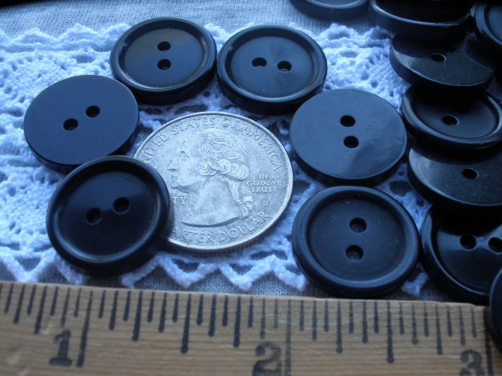 Basic Black Buttons 36 Plastic 11/16 17.5MM 28L 2-hole | Etsy