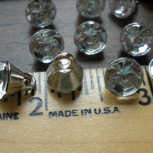 Diamond Cut Acrylic Rhinestone Buttons 9MM or 10mm Faceted Clear ...