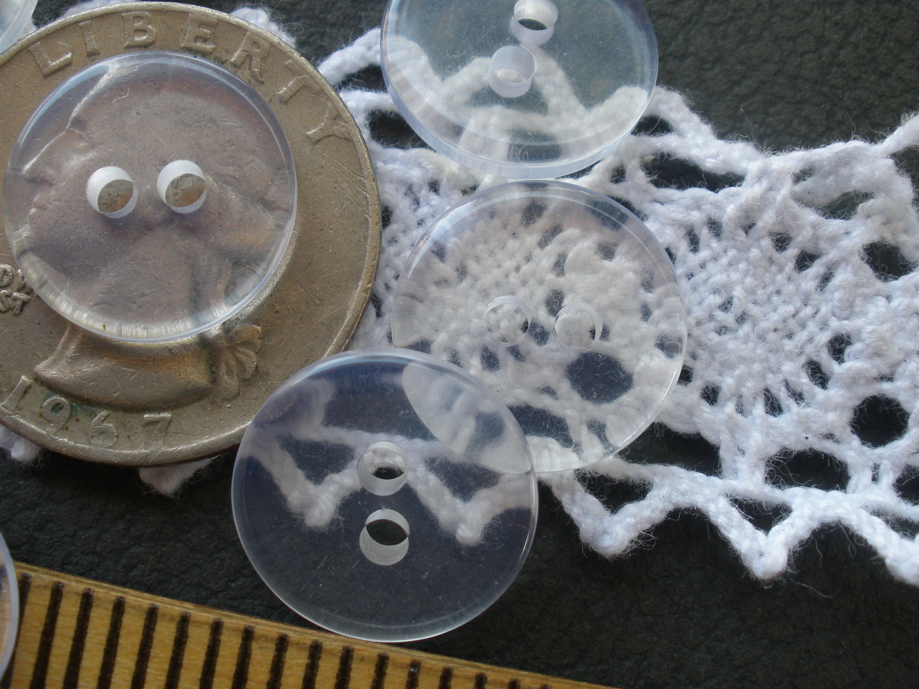 Cool Clear Buttons 14MM 22L 9/16" 2 Hole Plastic Resin Sew on Sewing ...