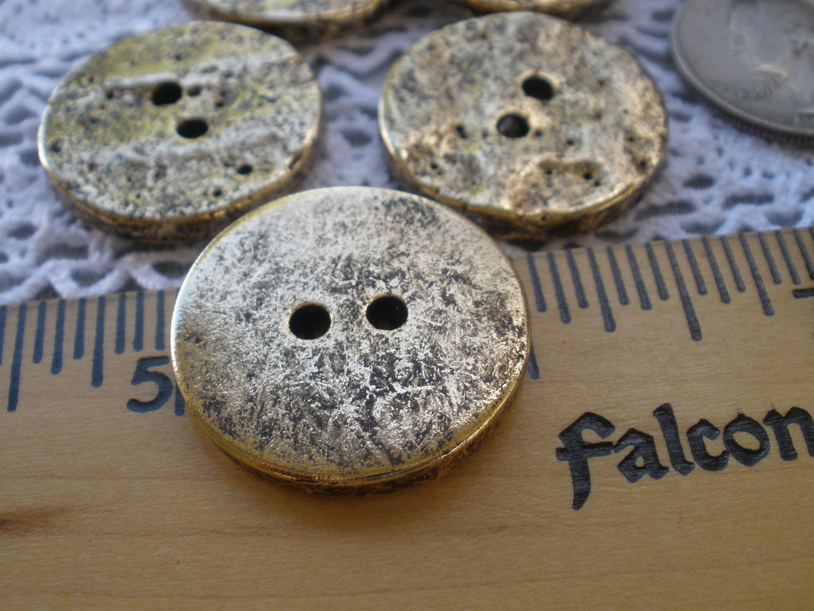 25MM Matte Antique Gold & Textured Buttons Metallic Plastic 2 - Etsy