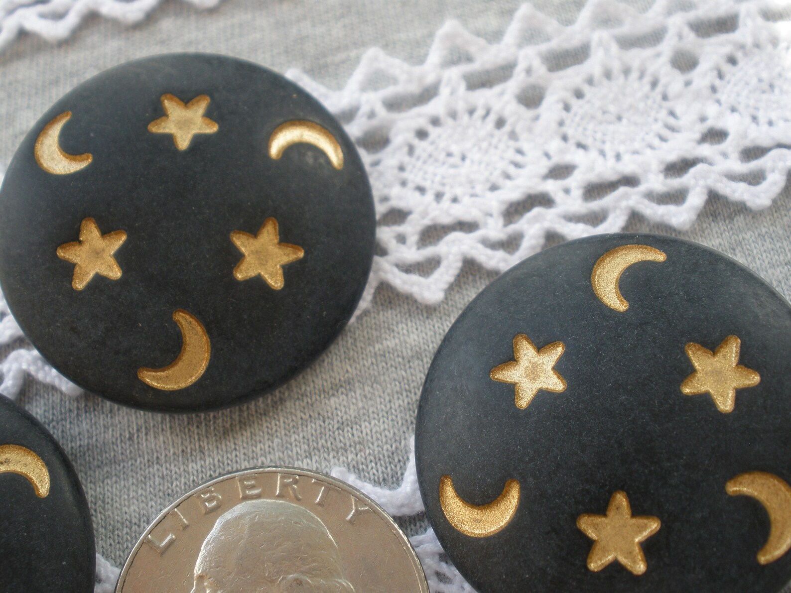 Gold Moon & Stars 1.25 Shank Buttons Extra Large Frosted - Etsy