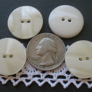 23MM White & Pearlescent Plastic 2-hole Buttons 7/8 Size 36L Sew on ...