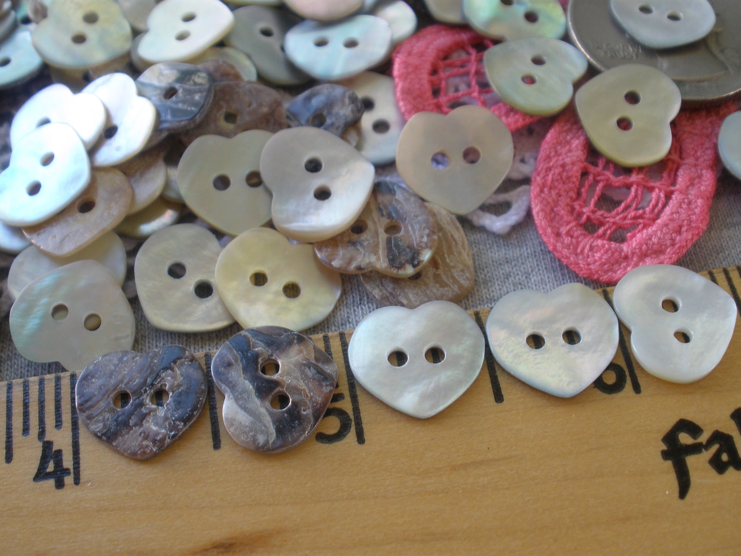Heart Shape 13MM MOP Shell Buttons Natural Pearly 1/2 - Etsy