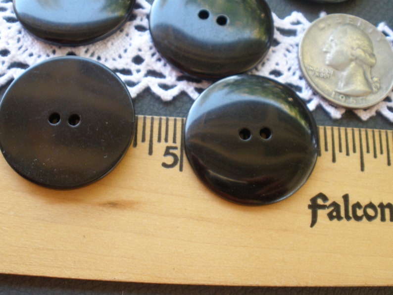 Cool Vintage Basic Black Buttons 9 Coat Size 28MM Plastic 1 - Etsy