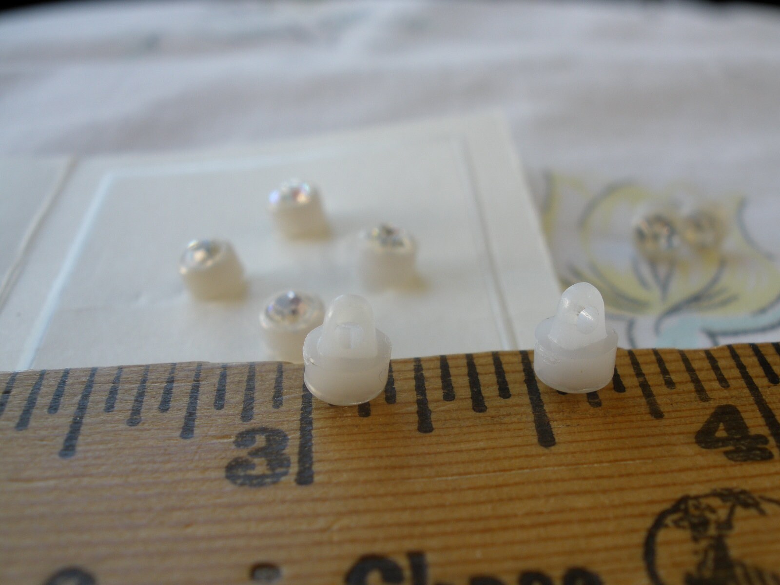 TIny 4.5MM Clear Glass Rhinestone Buttons frosted white | Etsy