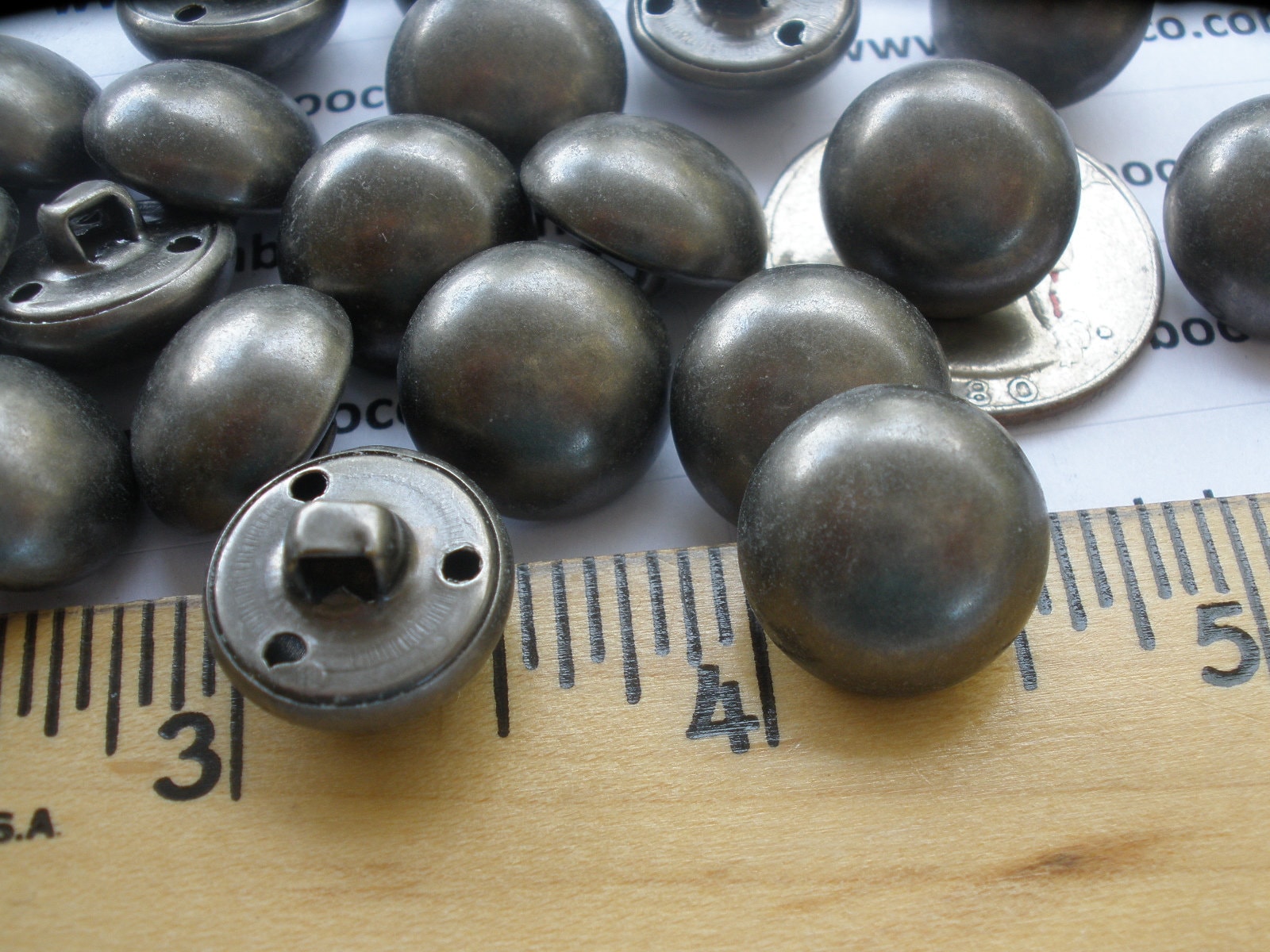 Dark Pewter color hollow dome shank buttons size 22L - Etsy 日本