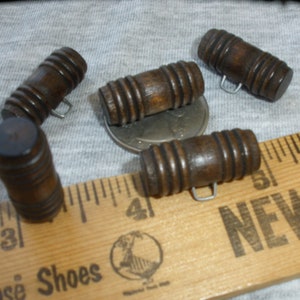 Wood Barrel Toggle Coat Buttons Walnut Brown 7/8 36L 22MM Retro Vintage ...