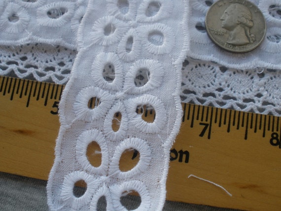 Embroidered Eyelet Trim Bright White Scallop Edging 1 | Etsy