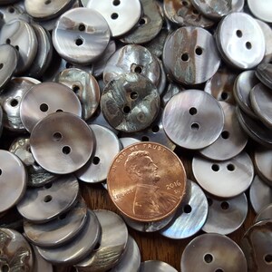 Thick Gray Smoke MOP Shell Buttons 15mm 5/8" Buttons Real Shell Sewing ...