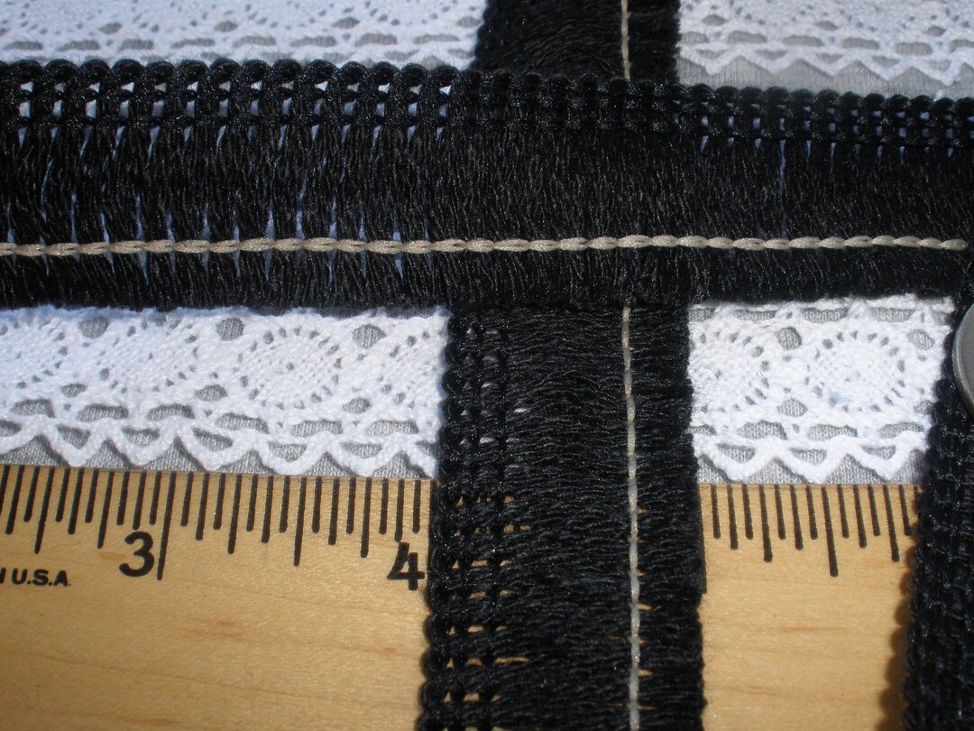 Basic Black Brush Fringe Trim 25mm 1 Inch Wide Retro BTY Yards Sewing ...