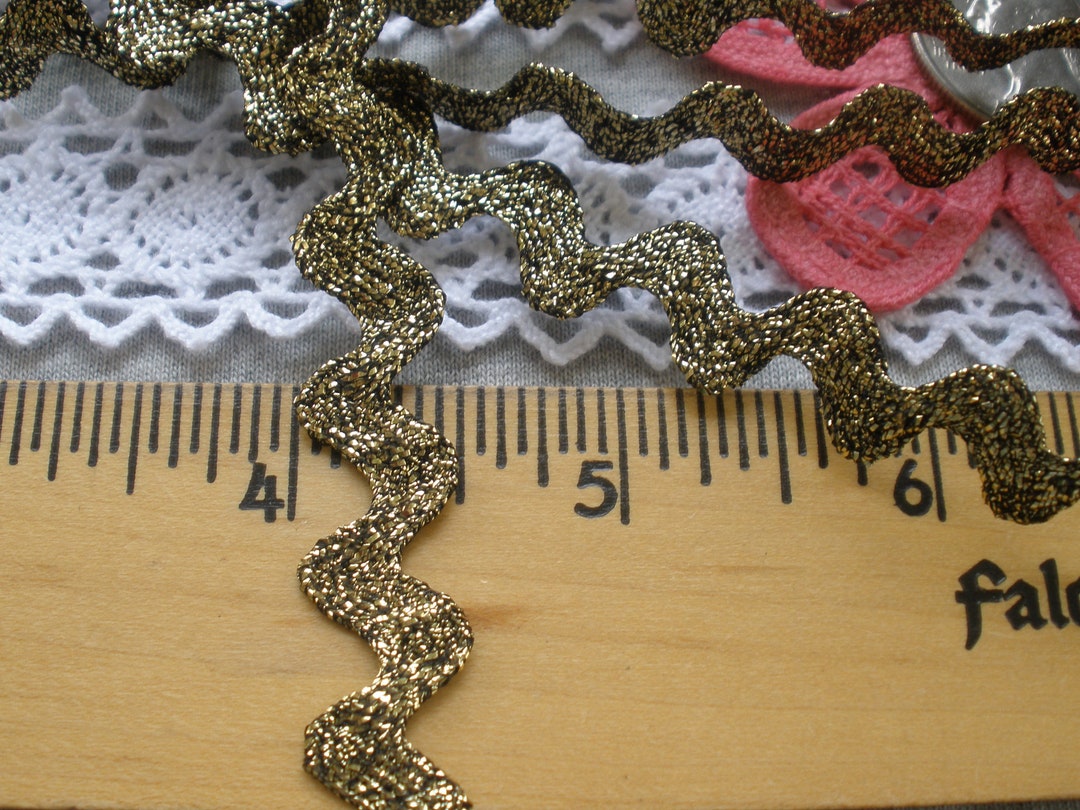 13MM Gold and Black Metallic Rick Rack 1/2" Lurex Sewing Crafts ...