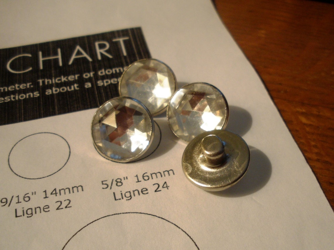 15MM Acrylic Rhinestone Shank Buttons Faceted Clear 24L - Etsy