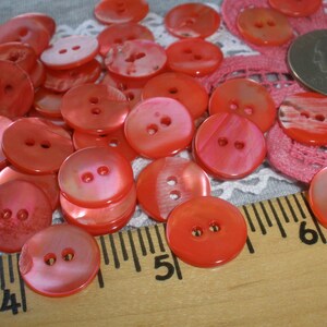 14MM Bright Pink Trocas Shell Buttons 22L 9/16" MOP Sewing 2 Hole Sew ...