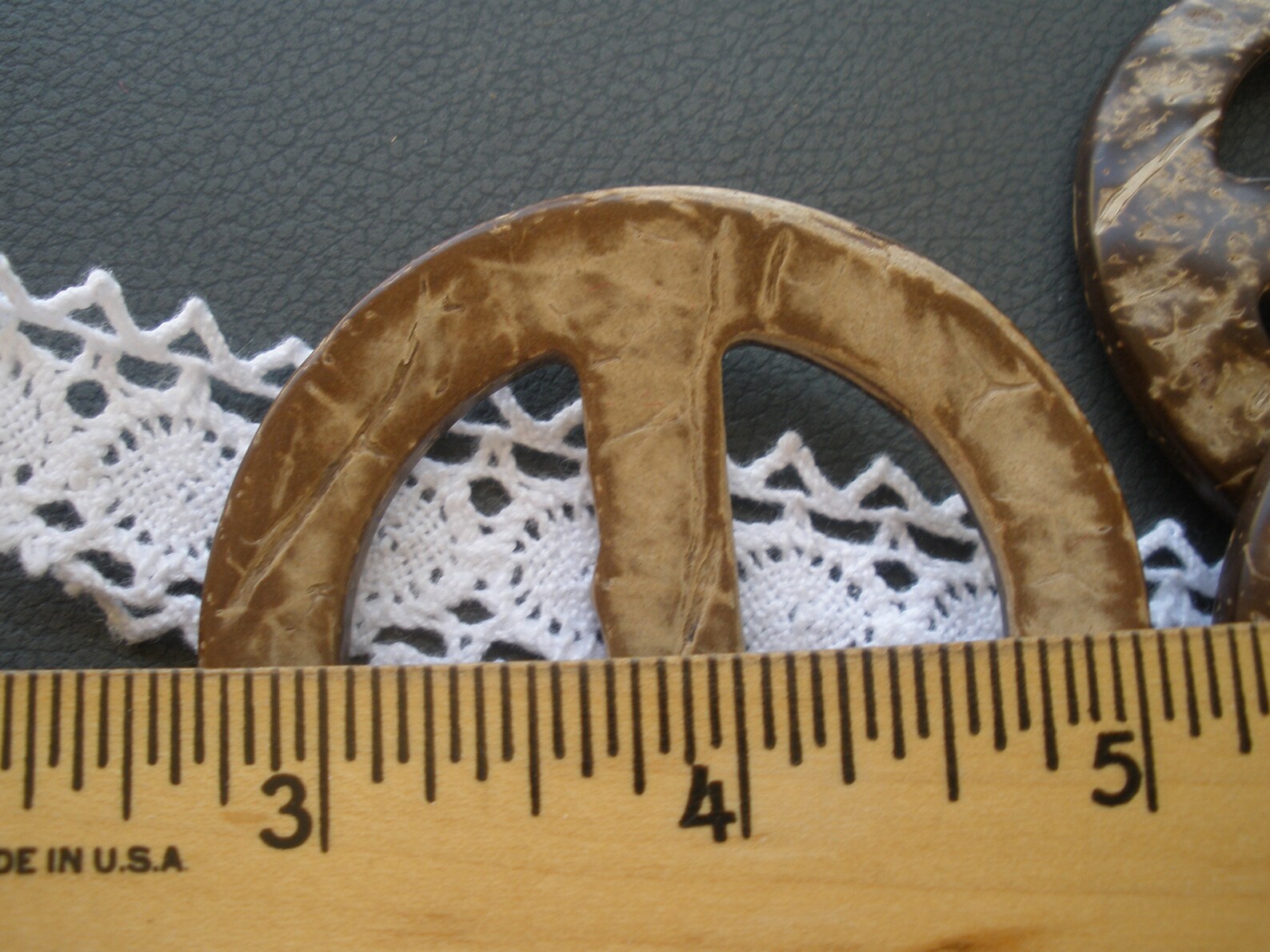 Medium Coconut Shell Buckle Slider Sarong Pareo Tie Round 1 5/8" Inside ...