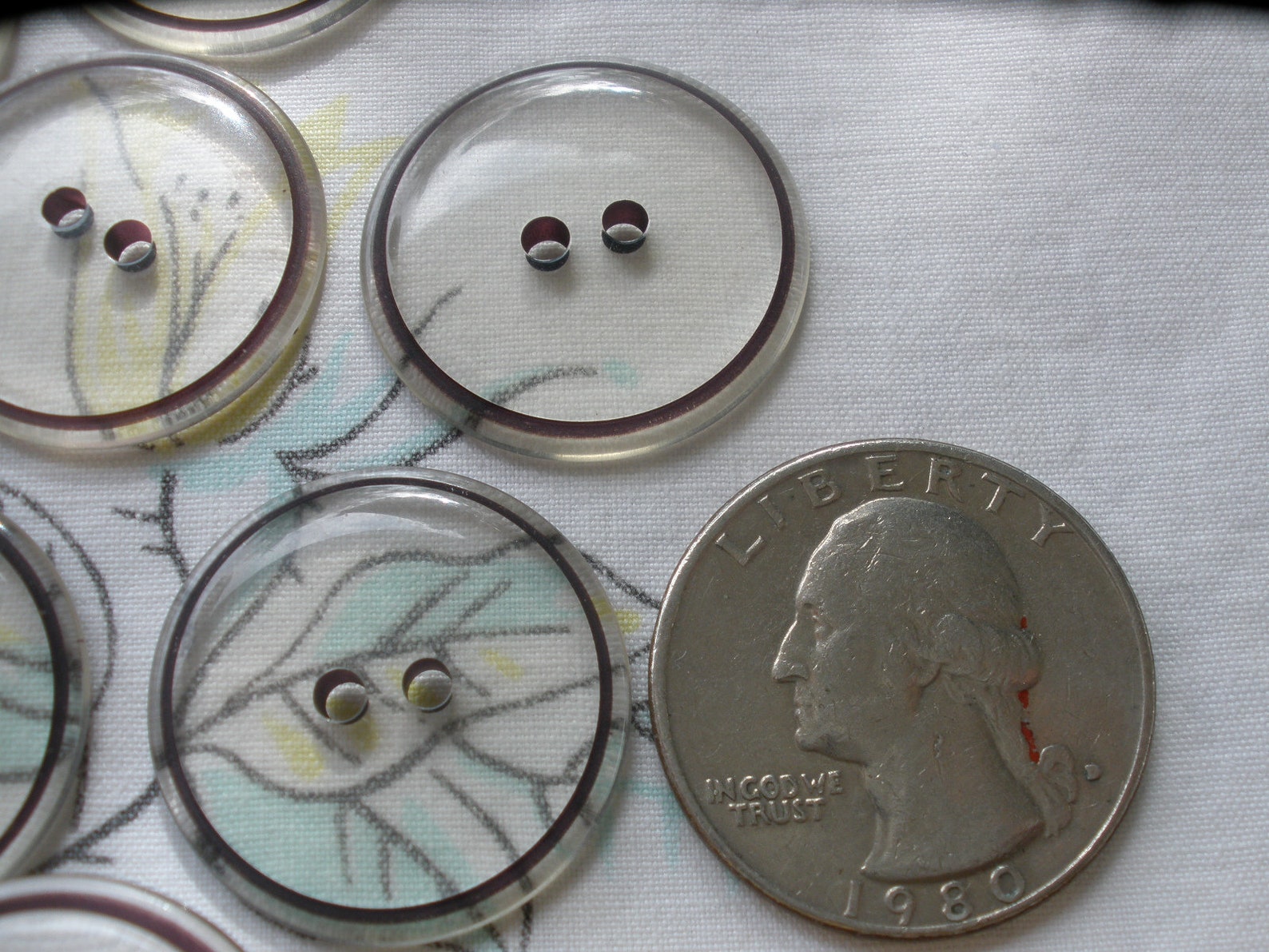 Cool Clear Vintage Buttons 7/8 22MM 2 Hole Plastic Sizes | Etsy