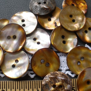 Gold Tone Dyed MOP Shell Buttons 22MM 36L 7/8" Pearl 2 Hole Sew on 6 ...