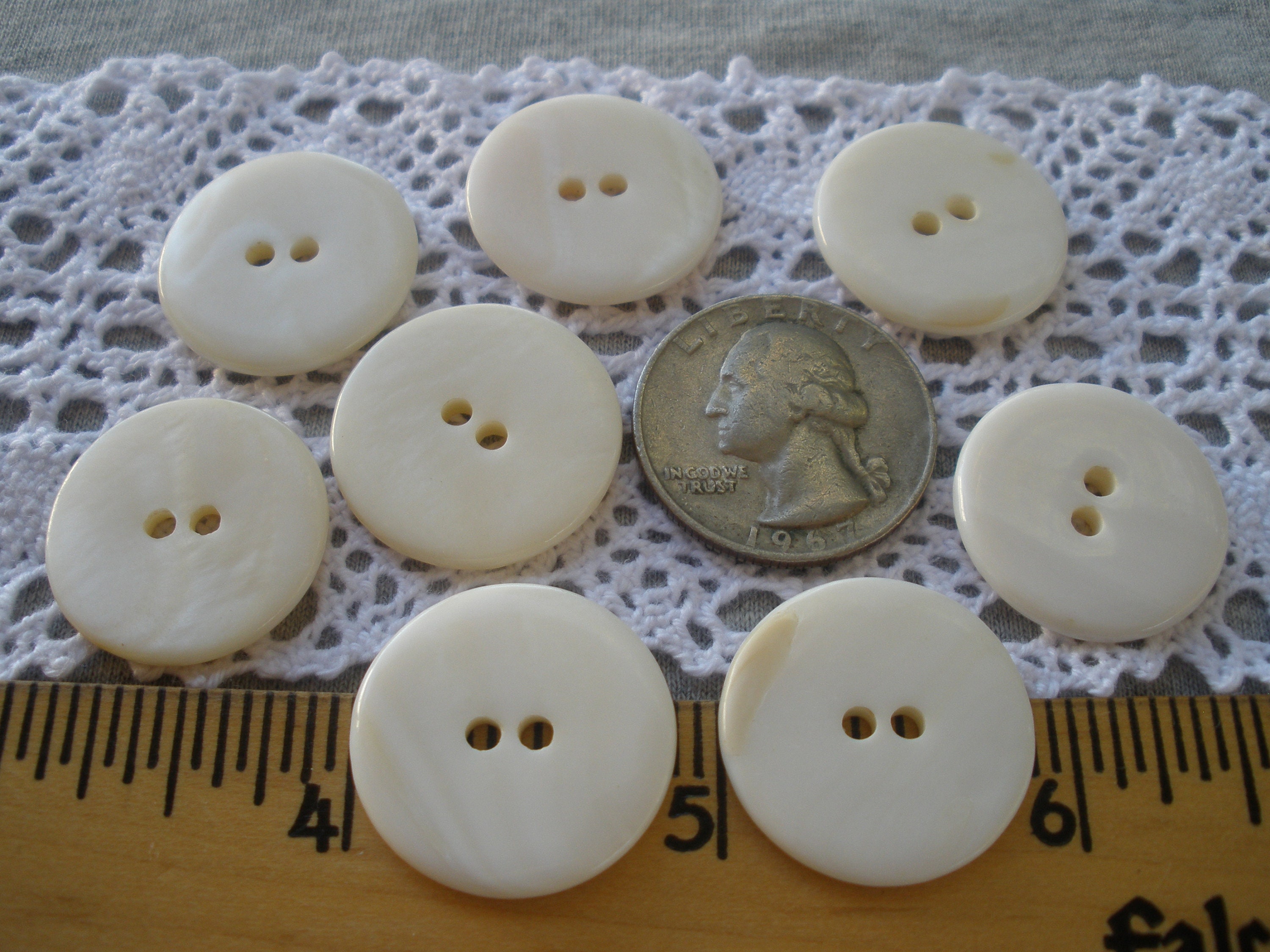 22MM Thick Freshwater Shell MOP Buttons Pearl White 36L | Etsy
