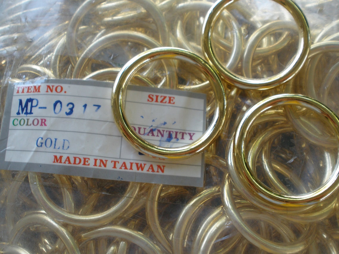 Gold Color Metal O Rings Round 33MM 1.25" Opening 43mm Buckle 4 Pieces ...