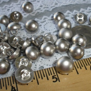 Matte Silver Half Ball Shank Buttons Doll Eyes 11mm Plastic Size 18L 7/ ...
