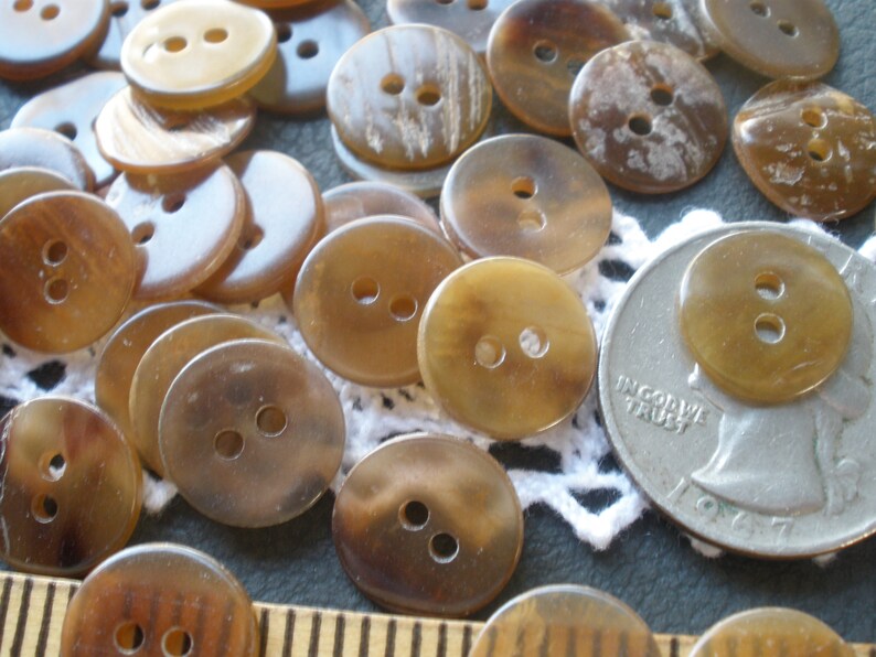 Rare Japanese key Shell Buttons Honey Brown - Etsy