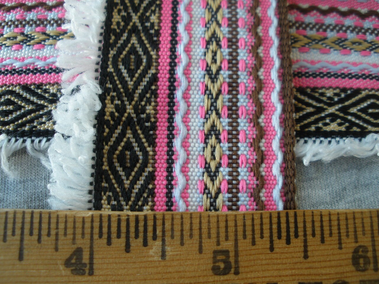 Tribal woven ribbon with micro loop fringe 1 7/8 wide | Etsy