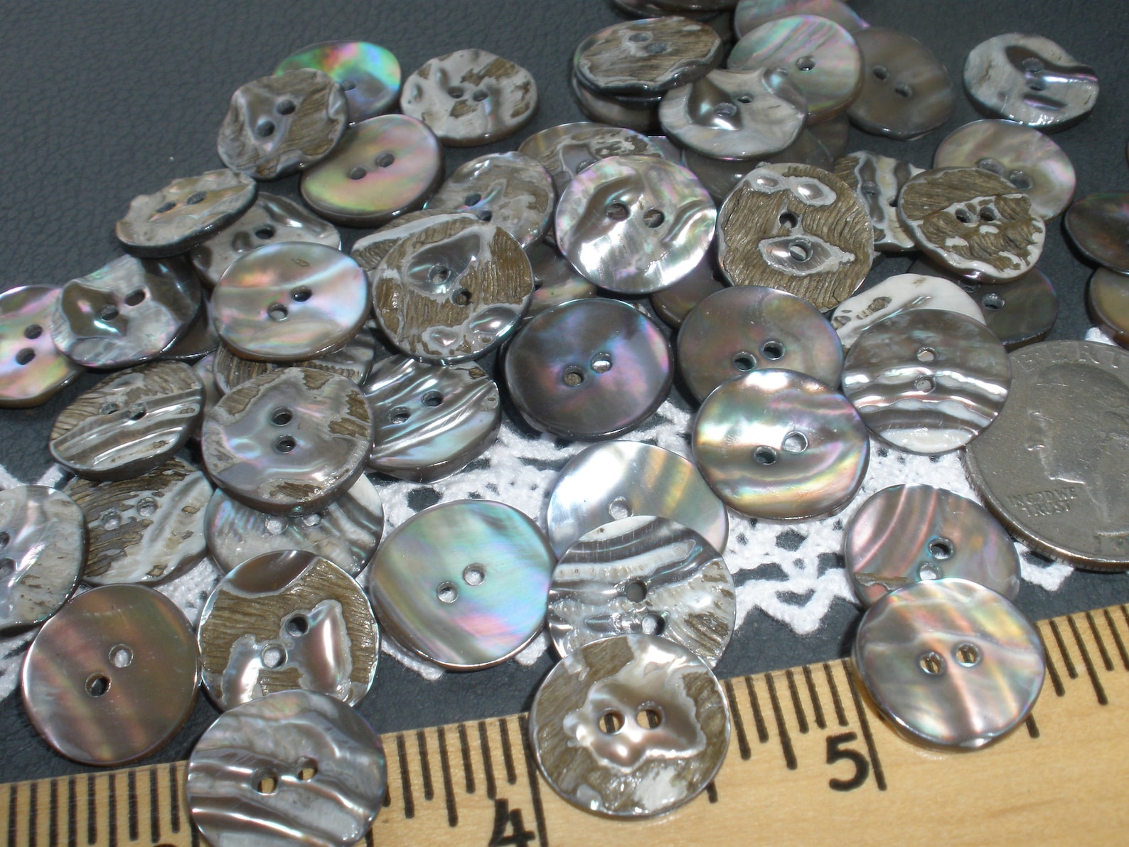 Rainbow Smoke Real Shell Buttons 24L 15mm Natural Abalone MOP - Etsy