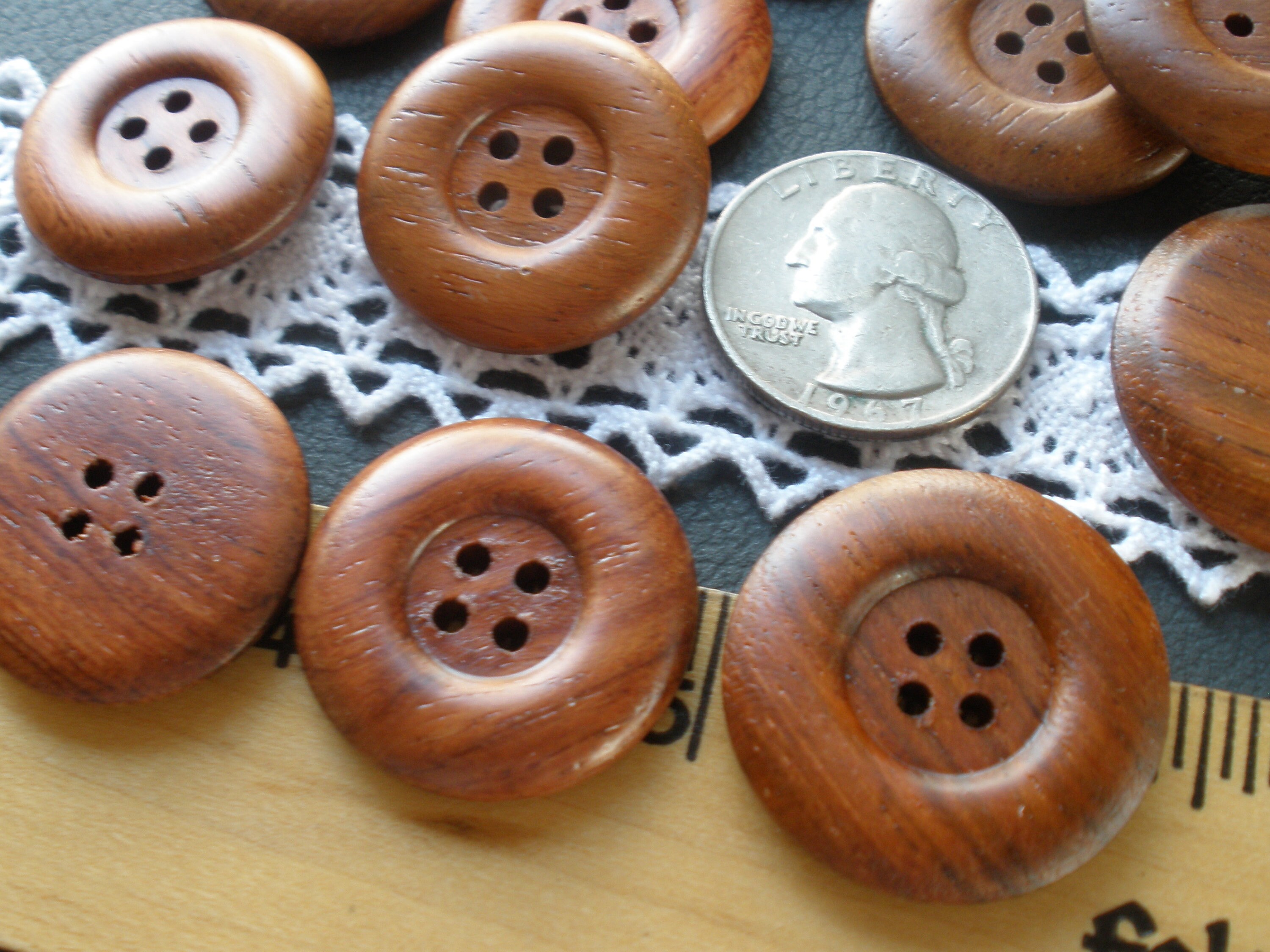 Maple 25MM or 28MM Wooden Sew-on Buttons 1" 40L 1 1/8" 45lwood 4 Hole ...
