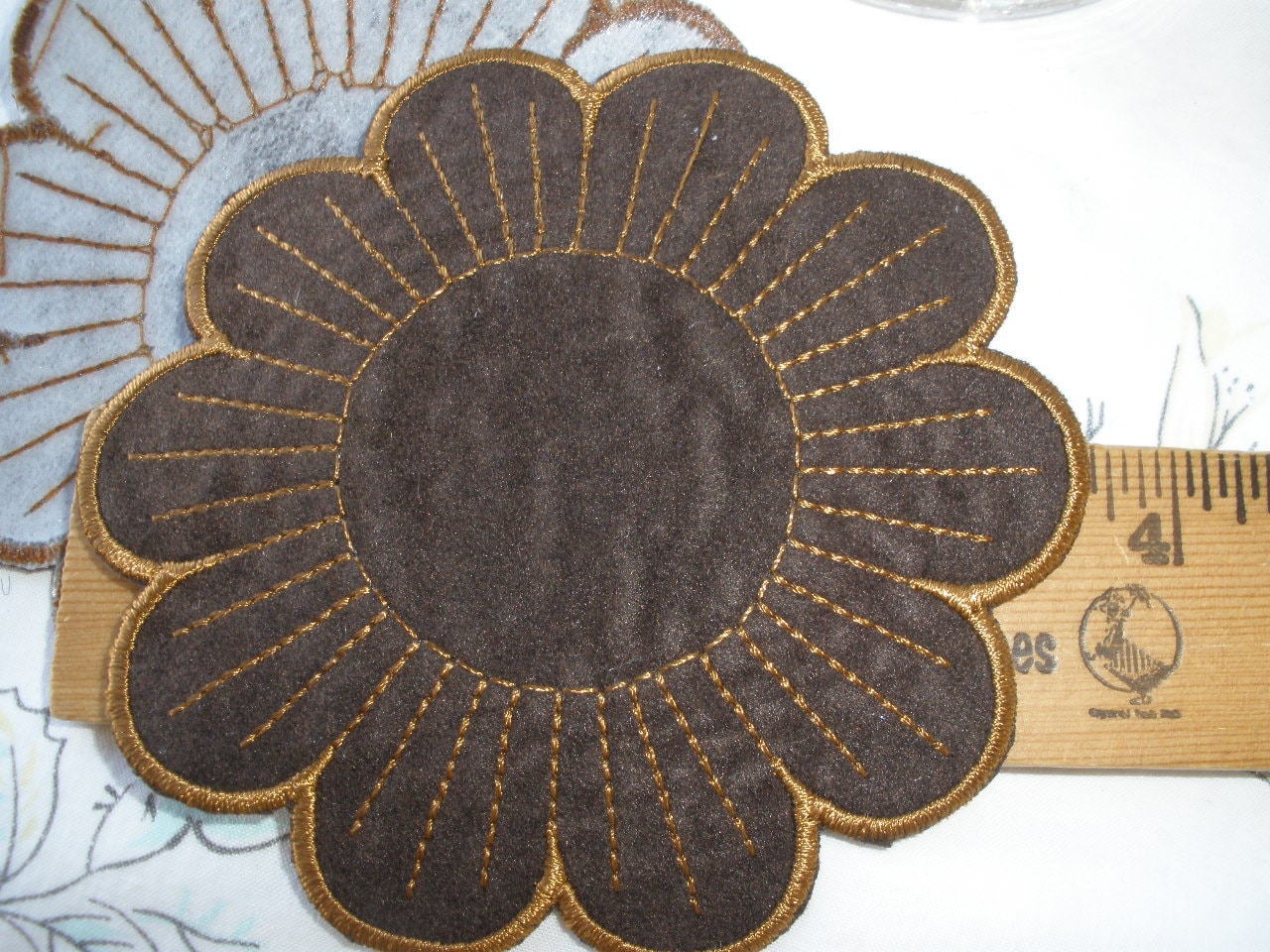 Embroidered Brown Suede Flower or Buttlerfly Applique patches | Etsy