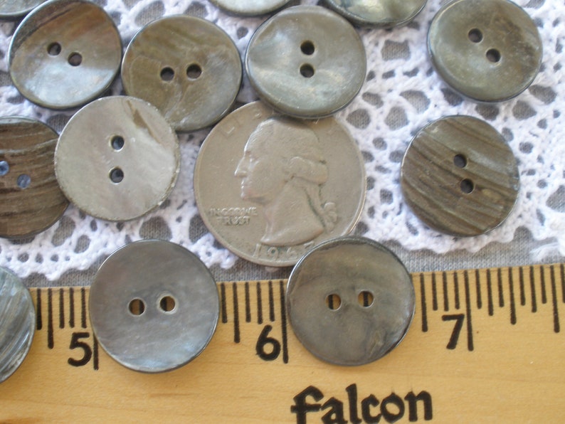 Gorgeous Silver Gray Brown Mussel Shell Buttons 17MM 28L | Etsy