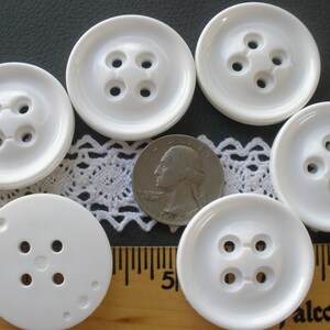 Extra Large White Plastic Coat Buttons 55L 35mm 1 3/8" 4-hole Sew-on 2 ...